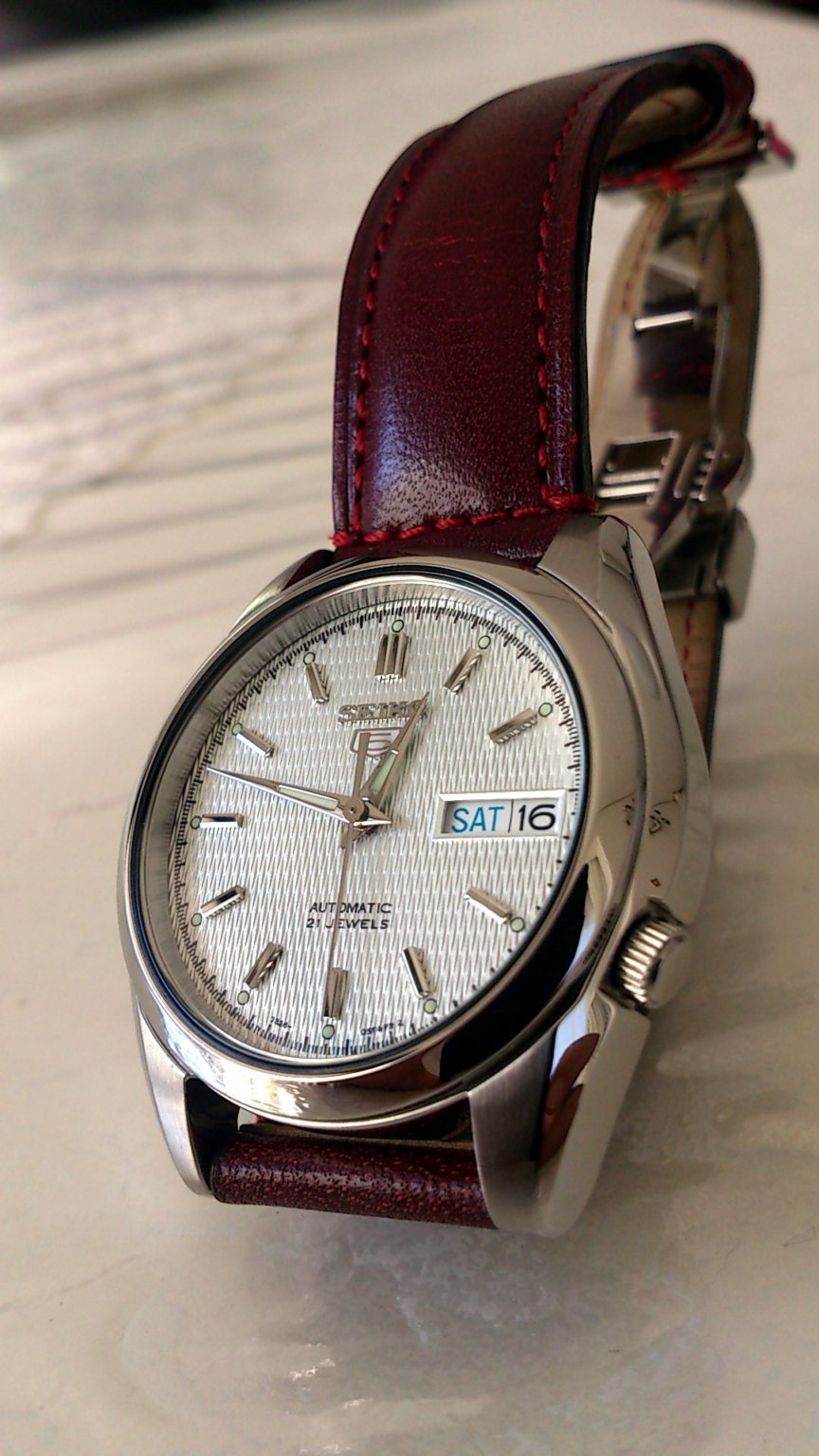 SNK601 replacement leather band - SEIKO 5 .club